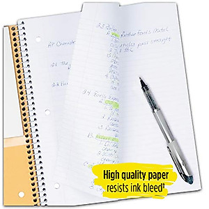 Five Star Spiral Notebooks, 1 Subject, Wide Ruled Paper, 100 Sheets, 10-1/2" x 8", Red, Black, Blue, 3 Pack (73059)