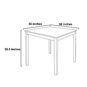 Uolfin 5 Piece Counter Height Dining Table Set with 4 Bar Stools, 36" L × 36" D × 36.5" H
