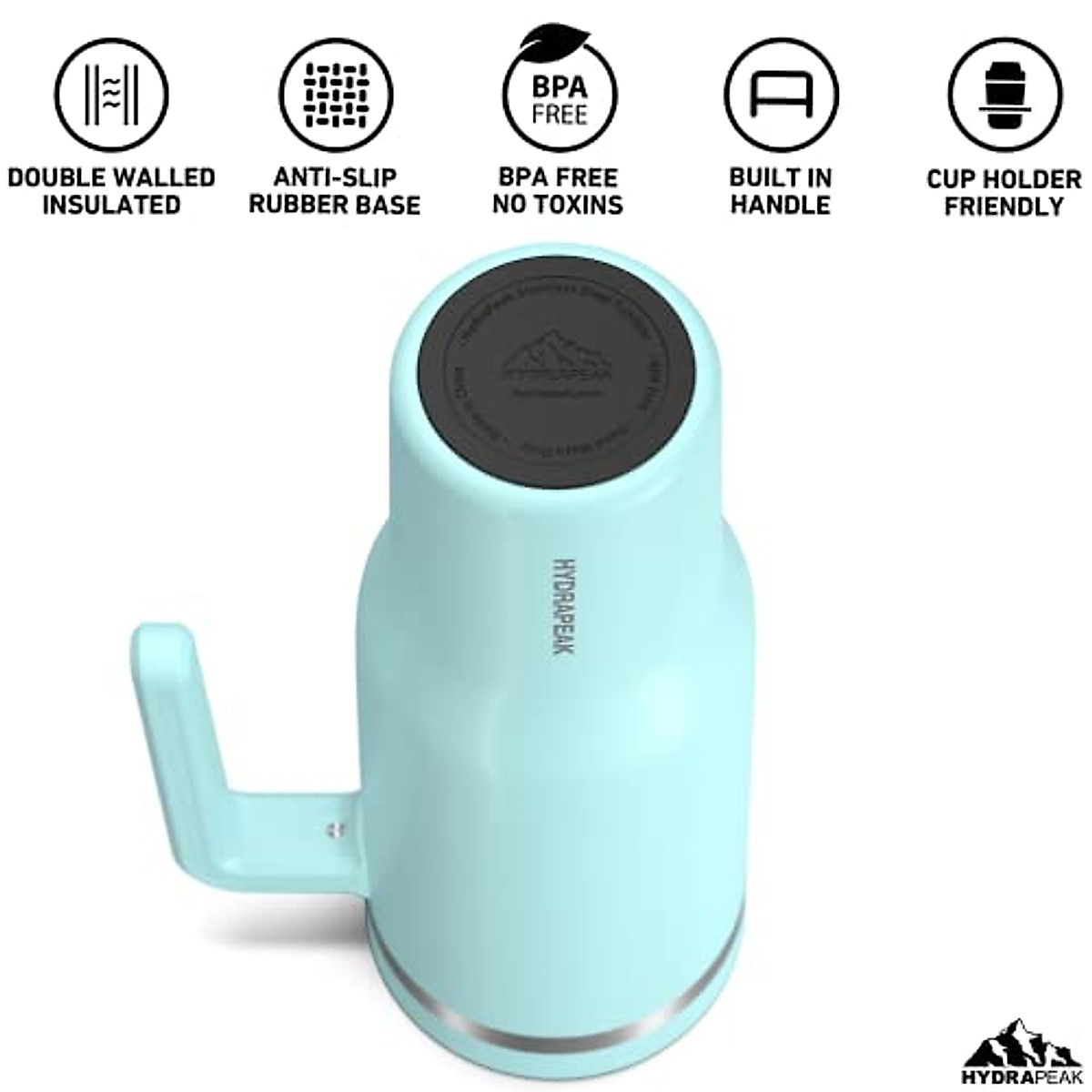 Hydrapeak Voyager 40 oz Tumbler with Handle and Straw Lid | Reusable Stainless Steel Water Bottle Travel Mug Cupholder Friendly | Insulated Cup (Black Leopard)