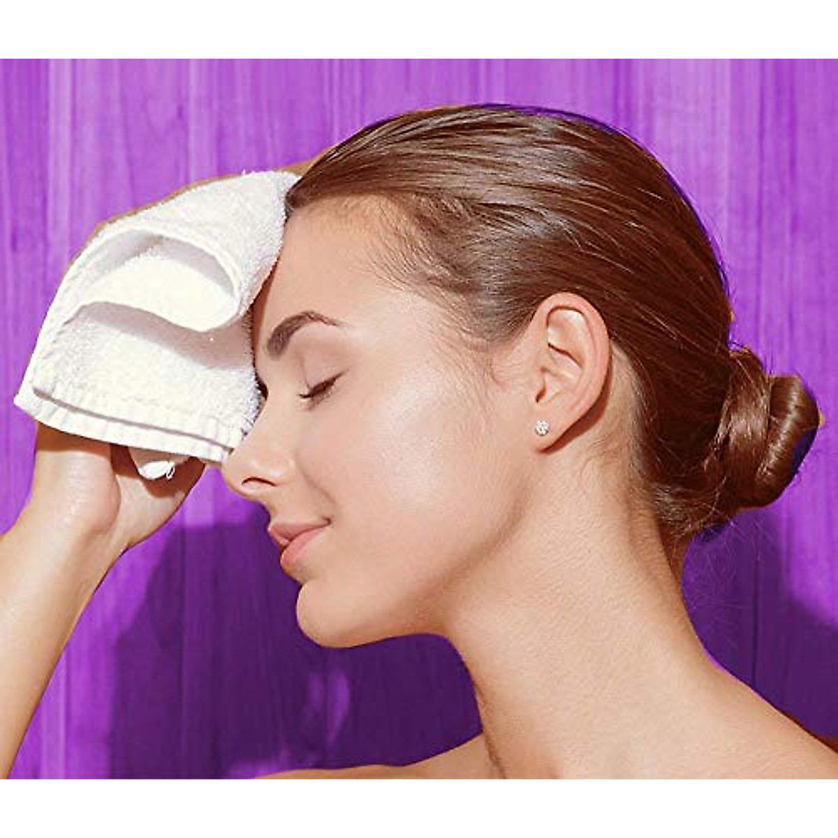 Simpli-Magic 79428 Cotton Washcloths, Pack of 100, 12” x 12”, White