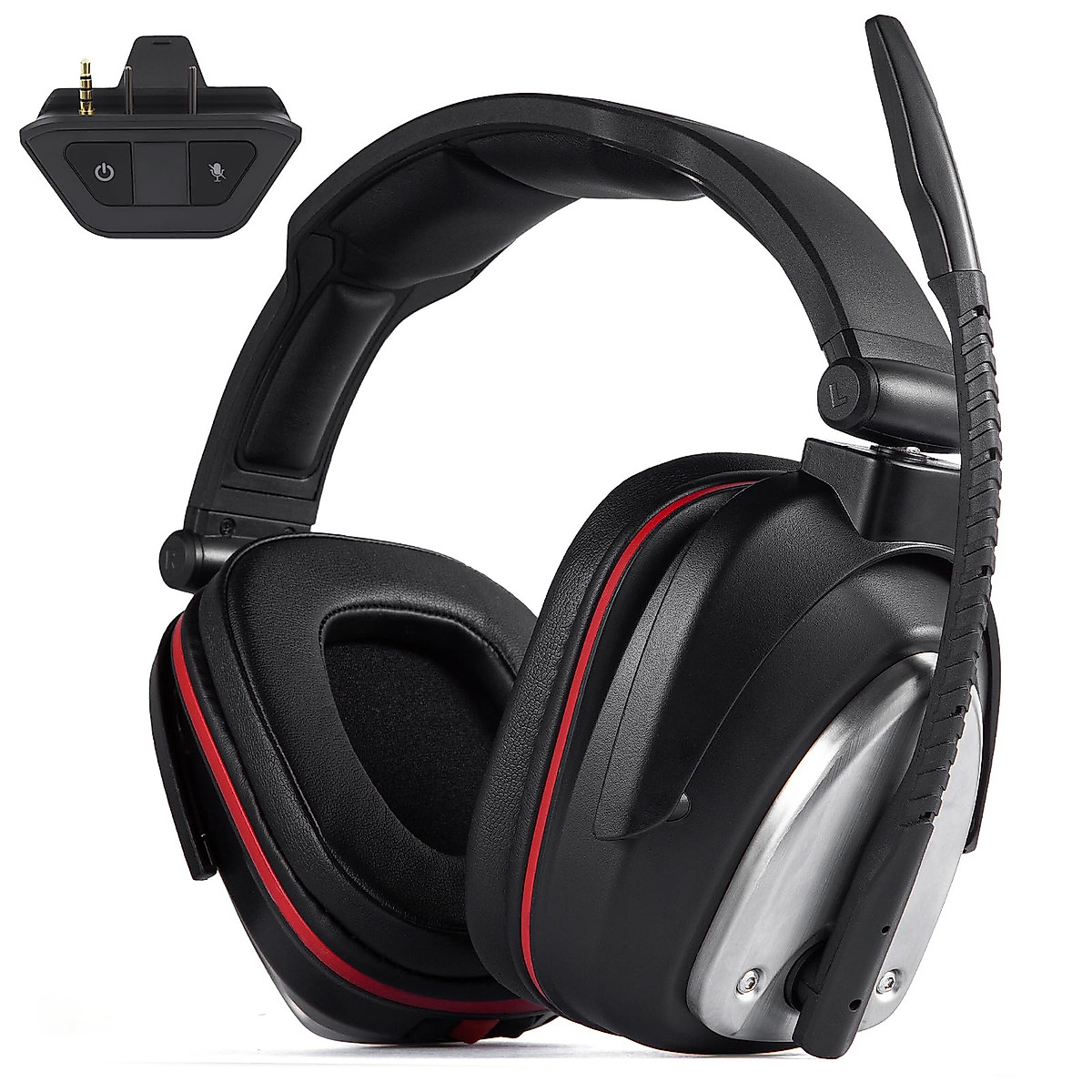HUHD Wireless Gaming Headset for Xbox One, Xbox Series X/S,Wireless Gaming Headphones Xbox One S/X Deep with Noise-Cancelling Microphone, Bass and Rotating Metal Ear Cups