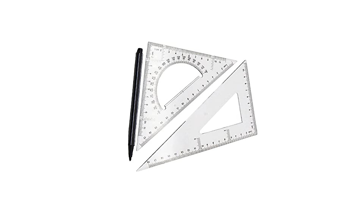 Transparent Triangle Ruler Set - Perfect for School & Office