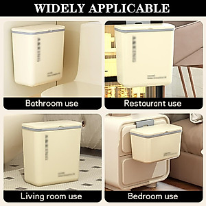 Kitchen Trash Can,Compost Trash Can,Hanging Trash Can for Kitchen Cabinet Door,Multifunctional Hanging Trash Can with Lid,8L/12L Small Kitchen Garbage Can,for Counter Top or Under Sink