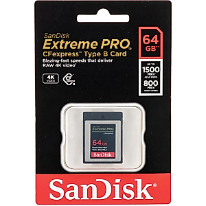 SanDisk Extreme PRO 64GB CFexpress Type-B Memory Card, 1500MB/s Read, 800MB/s Write