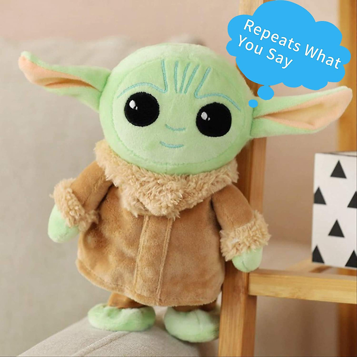 PAZATAO Talking Baby Yoda 7.8 Inch,Walking Baby Yoda and Toy Repeats What You Say Plush Animal Toy Electronic Toy for Boys,Girls,Stuffed Animal,Baby Doll for Kids Gifts (Baby Yoda)