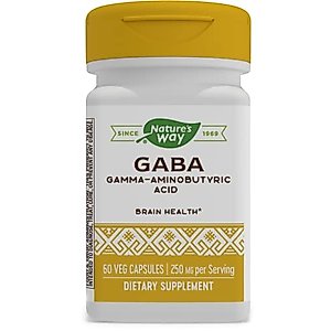 Nature's Way GABA Gamma-Aminobutyric Acid, Supports Brain Health*, 60 Capsules