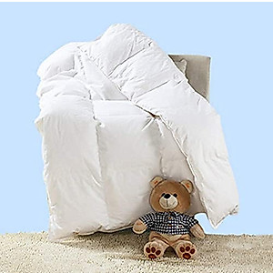 Baby Goose Lightweight All Season BabyToddler White Goose Down Comforter Duvet Insert for Crib Bedding 100 Percent Cotton Shell Down Proof (White, 33x43in)