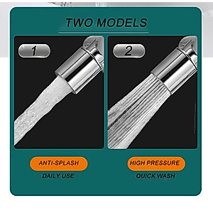 2Pack - BSPIX 1080° Rotating Faucet Aerator Extender (Plastic) with Aerator Wrench - 22mm Inside Diameter Suitable for 20-24mm Faucets - Dual Models And Robotic Arm for Kitchen/Bathroom Sinks