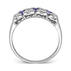 Sterling Silver Rhodium Tanzanite & Diam. Ring - Jewelry By Sweet Pea