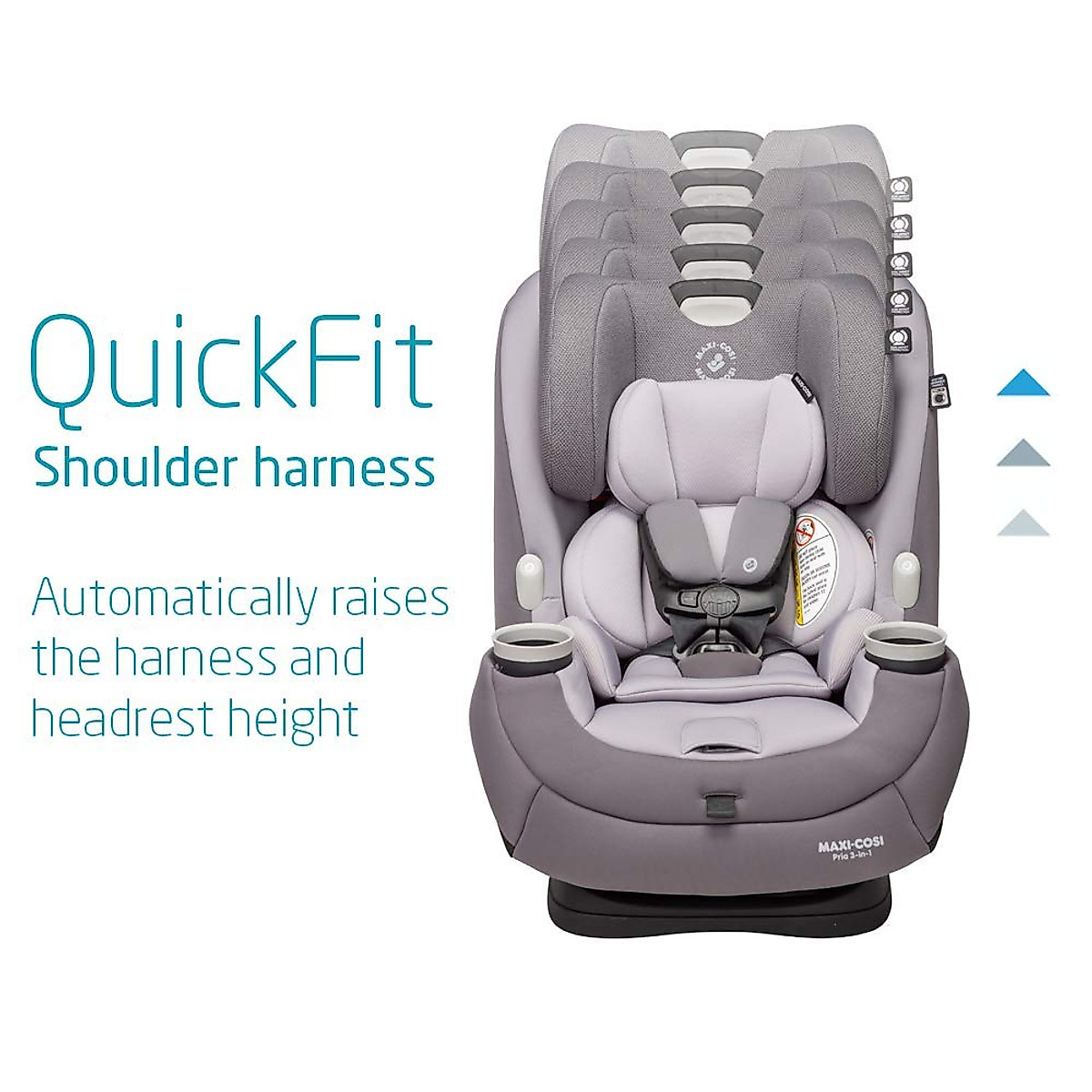 Maxi-Cosi Pria All-in-One Convertible Car Seat, All-in-One Seating System: Rear-Facing, from 4-40 pounds; Forward-Facing to 65 pounds; and up to 100 pounds in Booster Mode, Sonar Grey