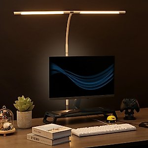 Tuffen 360°Rotatable Led Desk Lamp with Clamp, 34.25” Architect Desk Lamps for Home Office, 5 Color Modes with 3 Detachable Light Tubes, Gooseneck Desk Lights for Workbench, Monitor, Study (White)