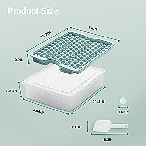 Combler Mini Ice Cube Tray with Lid and Bin, Ice Trays for Freezer 3 Pack, Upgraded 123X3 Pcs Small Round Ice Cube Trays Easy Release, Mini Ice Maker, Crushed Ice Tray for Chilling Coffee Drinks, Blue