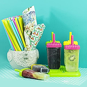 Popsicle Molds Set - 6 Pack Popsicle Mold Ice Popsicle Molds BPA Free Ice Popsicle Mold Ice Pop Mold Ice Popsicles Maker Fun for Kids and Adults (assorted)