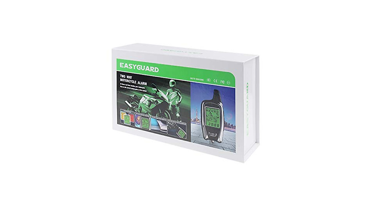EASYGUARD EM212 Motorcycle Alarm System with LCD Pager and Dual Sensors