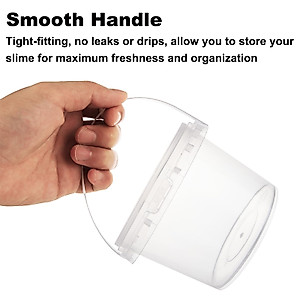 LOYORTY 18 PCS 67.6 oz Slime Containers with Lids and Handles, Plastic 2000ml Storage Bucket Containers, Clear Slime Storage Case for Slime DIY Art Craft, Pigment, Small Tools, Part Material