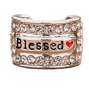 charMED Custom Stethoscope Charms - Blessed Charm - Gifts for Nurses, Doctors, Veterinarians, Technicians, Surgeons Healthcare Professionals - Metal Silver 0.5" Ring Charm