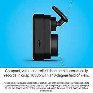 Garmin Dash Cam 67W, 1440p and Extra-Wide 180-degree FOV & Dash Cam Mini 2, Tiny Size, 1080p and 140-degree FOV, Monitor Your Vehicle While Away w/ New Connected Features, Voice Control