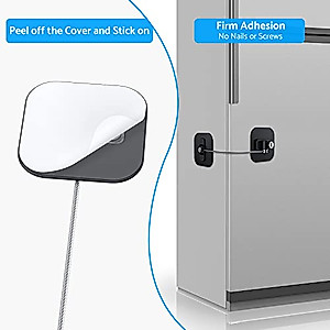 eSynic 2Pcs Fridge Lock Refrigerator lock Fridge Locks for Adults Strong Adhesive Refrigerator Lock for Kids Freezer Lock Fridge Child Locks With Keys Perfect for Fridge Freezers Cabinets etc-Black