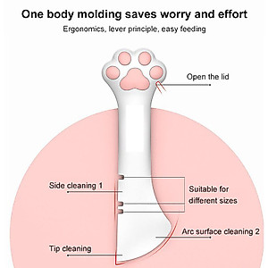 2pcs Manual Can Opener, Cat Jar Opener, Comfortable and Convenient Cat Paw Design Multifunction Pet Canned Spoon Cat Paw Can Opener for Pet Food Can Supplies