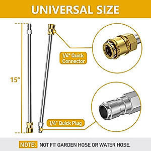EVEAGE 13.7" "Viper Surround Pressure Washer Surface Cleaner with 4 Wheels Stainless Steel Washer Surface Cleaner & Unique Bending Rod Design 2 Nozzels for Cleaning Driveway, Sidewalk, Max 4000PSI