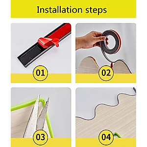 U-Shape Edge Banding, TPE Self Adhesive Veneer Edging Trim, Soft Edge Protector, Furniture Edge Strip for Countertop Table Cabinets Restoration (16mm*2m,Red)