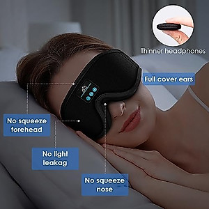 Sleep Eye Mask Bluetooth Headphones - 3D Bluetooth 5.2 Headband Sleeping Headphones Comfy Side Sleeping Cool Tech Gadgets Stocking Stuffers for Men Women Wife Husband Dad Mom Father Mother Teens
