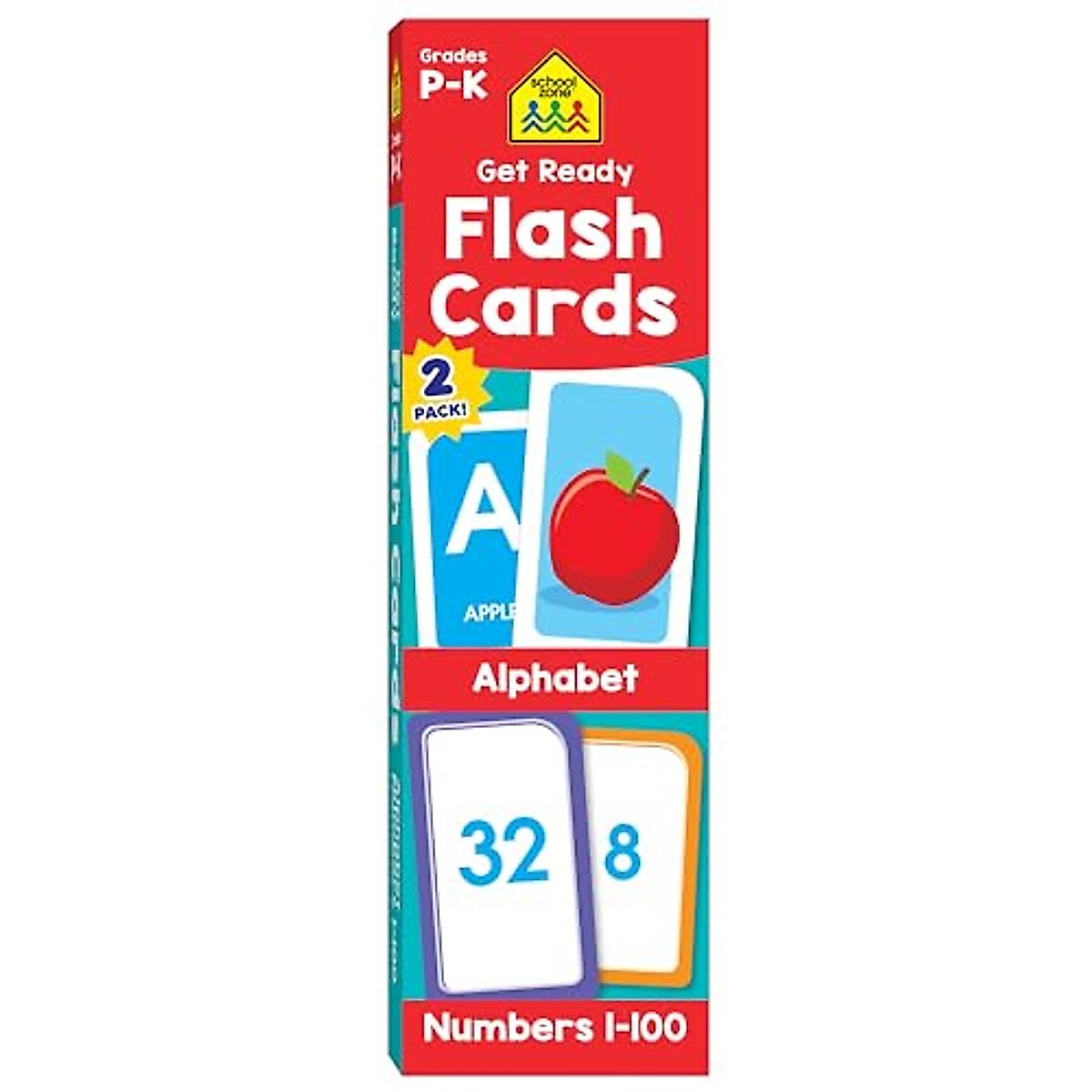 School Zone Get Ready for School Flash Cards: Learn the Alphabet & Numbers Combo Pack, Preschool, Kindergarten, ABCs, Uppercase and Lowercase Letters, Numbers, Counting, and More