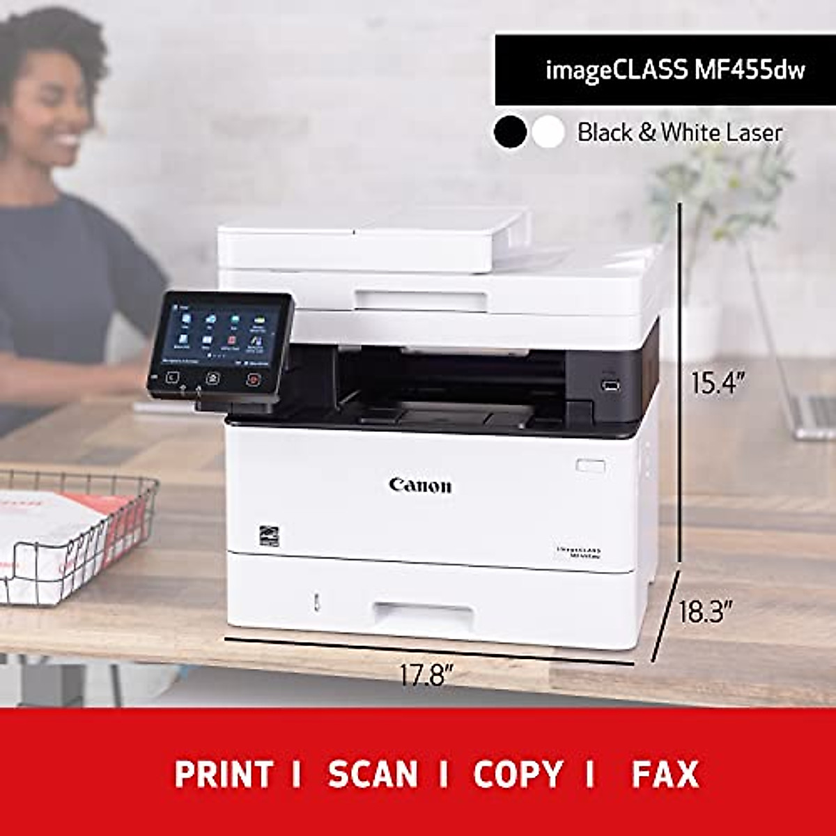 Canon imageCLASS MF455dw - All in One, Duplex, Wireless Laser Printer with 3 Year Warranty