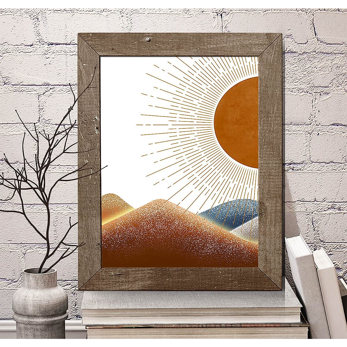 Boho Wall Art - Sun and Moon Art - Boho Bedroom Art - Sunshine Decor - Mid Century Modern Wall Decor - Bathroom, Living Room, Office, Classrooms, Home Wall Decor, Set of 2 Prints, 11x14" Unframed