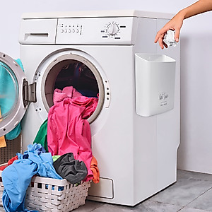 Magnetic Lint Bin for Laundry Room Organization and Storage (2 Piece Set), Waste Holder and Storage Decor, Saves Space with Magnet Mount onto Dryer or Wall Mount Options