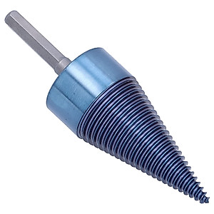 Xinde Firewood Log Splitter Drill Bit, High Speed Steel Log Breaker Reamer, Heavy Duty Twist Firewood Wood Splitter Drill Bit for Electric Drill Machine for Camping Farm Family (42mm Hex Shank)