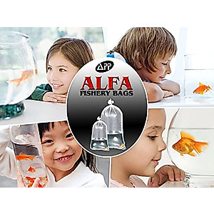 ALFA Fishery Bags Round Corners Bottom Leak Proof Clear Plastic Fish Bags Size 6 Inches for Marine and Tropical Fish Transport 2 mil. (6" x 12" / 100 Pack)