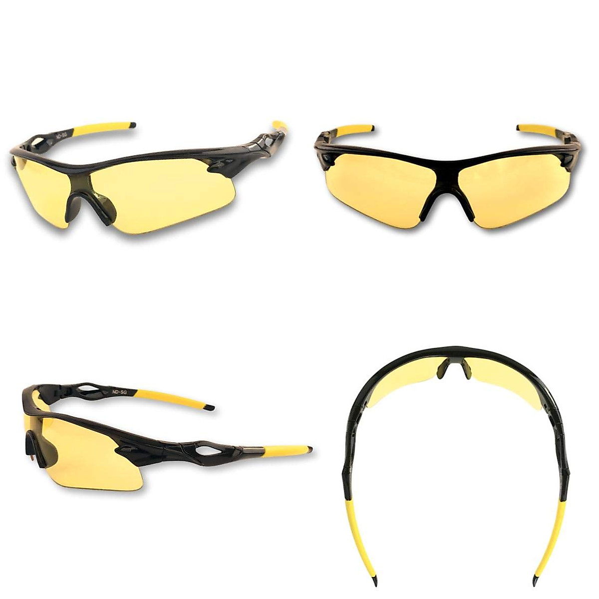 iLumen8 HD Night Driving Glasses- Anti Glare Polarized Night Vision Reduce Eye Strain Men Women (High Definition) Amber Yellow
