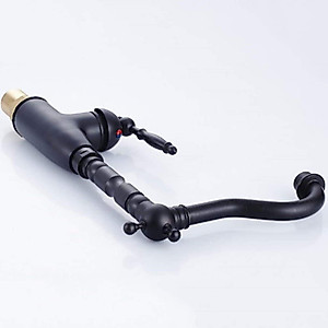 Bathtub Faucet Antique Black Kitchen Taps Single Lever Sink Mixer Tap 360 Degree Swivel Spout Water Faucet in Brass