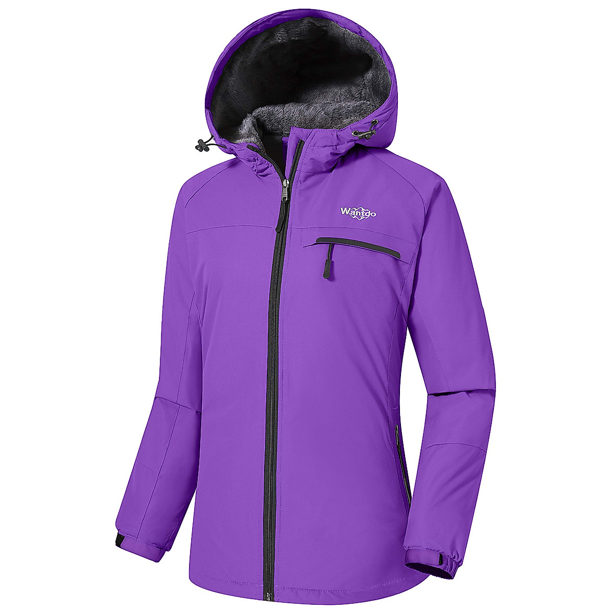 wantdo Women's Windproof Ski Jacket Cotton Padded Raincoat Windbreaker Purple S