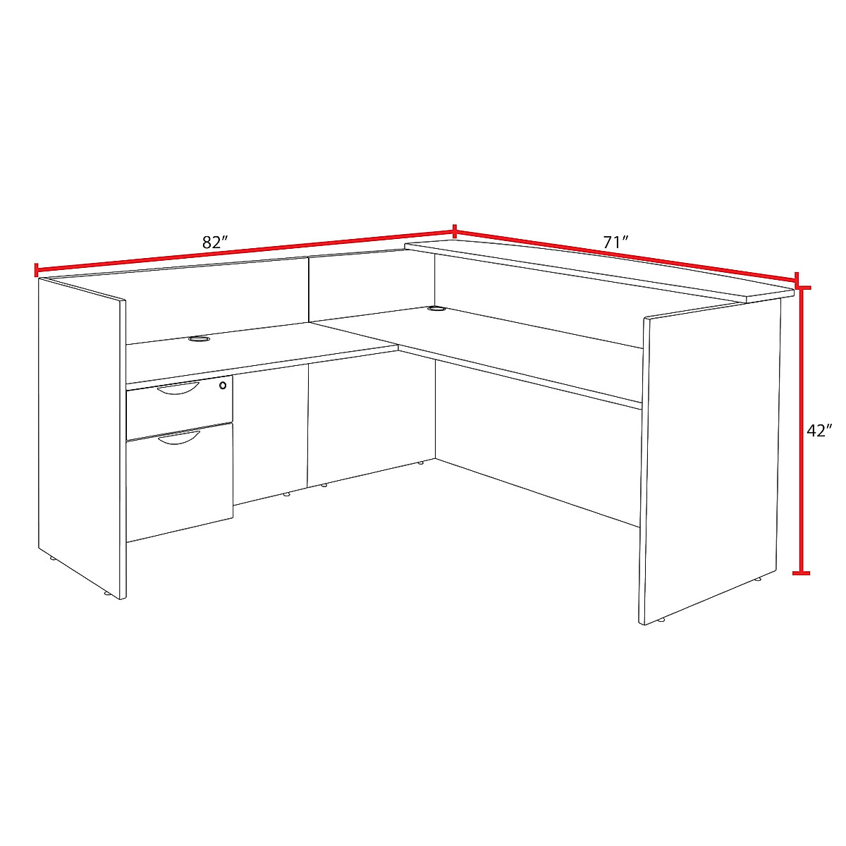 Regency Reception Desk 71" Cherry