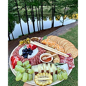 Charity Leaf Disposable Palm Leaf 12" Round Plates (25 pieces) Bamboo Like Serving Platters, Disposable Boards, Eco-Friendly Dinnerware For Weddings, Catering, Events