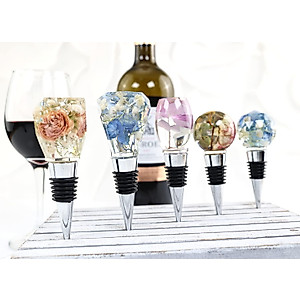 Geometric Spherical Bottle Stopper Resin molds,5Pcs Wine Bottle Stopper Crystal Epoxy Silicone Mold with 5Pcs Stopper,Crystals Gem Shape Resin Epoxy Molds for DIY Casting Crafts Making