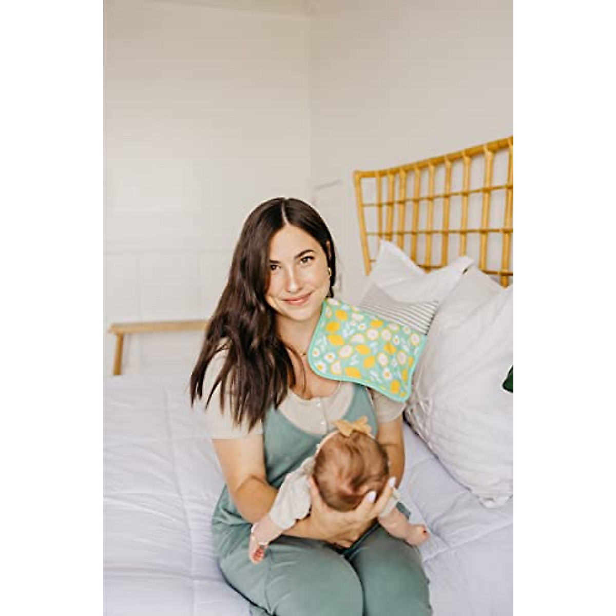 Copper Pearl Baby Burp Cloth Large 21''x10'' Size Premium Absorbent Triple Layer 3-Pack Gift Set Lemon