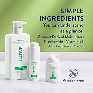 Native Sensitive Facial Moisturizer, Aloe & Vitamin B3 Moisturizing Face Moisturizer, Face Lotion, SPF 30, 1.7 fl oz