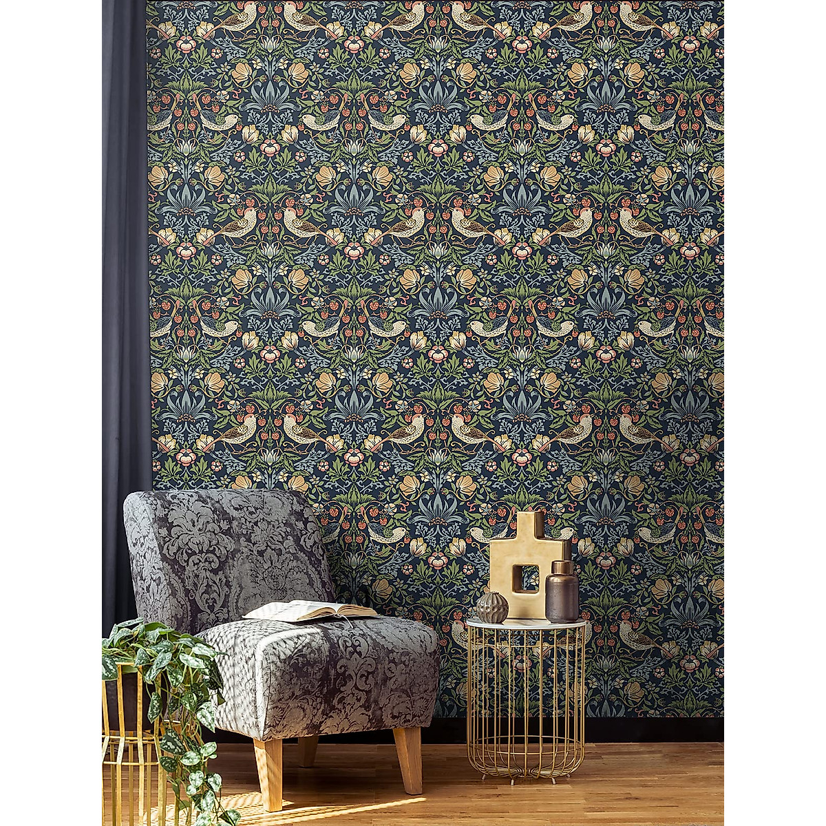 NextWall Aves Garden Peel and Stick Wallpaper (Midnight Blue)