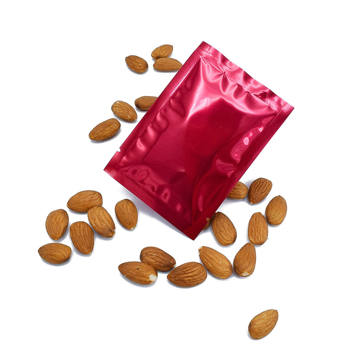 QQ Studio 200 PCS Metallic Mylar Foil Open Top Sealable Bags (7x10cm (2.7x3.9"), Red)