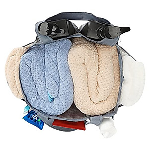 Nvatorfox 2 Pack Haundry Mesh Shower Caddy Tote Bag Hanging Portable Toiletry Bag College Dorm Essentials Quick Dry Bath Organizer for College Dorms, Gym, Camp for Bathroom Accessories(Grey + Black)