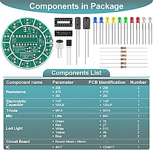 Soldering Project DIY Electronic Kits - MakerHawk Circuit Board Practice Kit Colorful LED Spinning Wheel Rotate with Music for Adults Kids Beginners Girlfriend