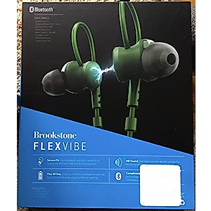 Brookstone FLEXVIBE Wrap-Around Neckband Sports Earbuds Green