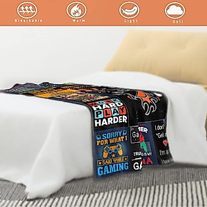 Shanfeirui Gamer Gifts - Perfect for Teens & Adults - Game Room Decor - Video Game Lover Gifts - Gaming Blanket - Gift Ideas for Gamers - Best Gifts for Men & Boys - 50" x 60" Gaming Blanket