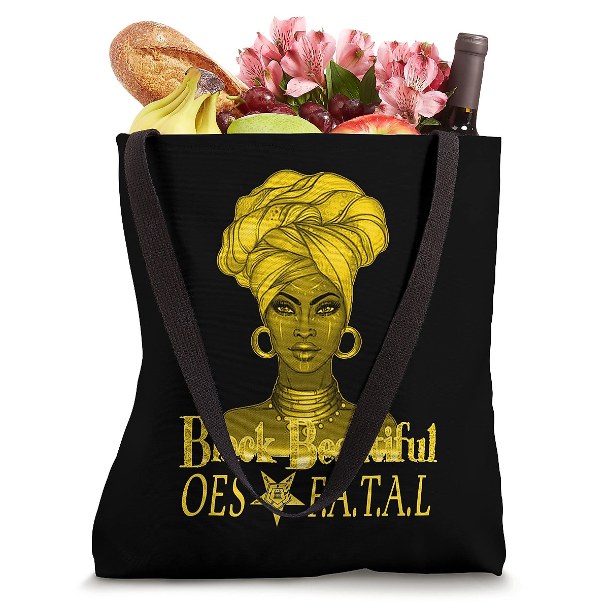 Order Of The Eastern Star OES Ring Diva Black Beautiful Tote Bag