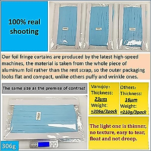 Vanujoy 3pcs Macaron Light Blue Tinsel Foil Fringe Backdrop Curtains 2024 Graduation Party Decoration - Party Door Wall Streamer Photo Backdrop for Birthday Wedding Engagement Bridal Shower Decoration