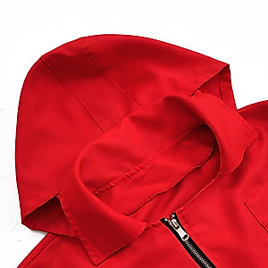 Uisozsfeb Unisex Red Jumpsuits Mask Halloween Party Costume Full Set(20284, 2XL)