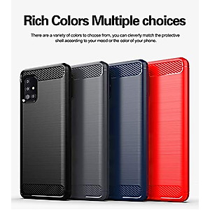 Samsung A51 5G Case with HD Screen Protector - M MAIKEZI Slim TPU Non-Slip Phone Cover (Black Brushed)